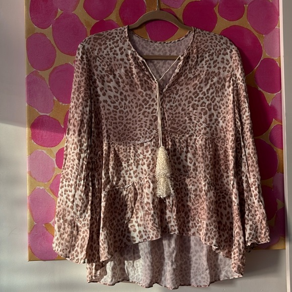 Marchesa | Tops | Copy Marchesa Rose Flared Blouse Animal Print With ...